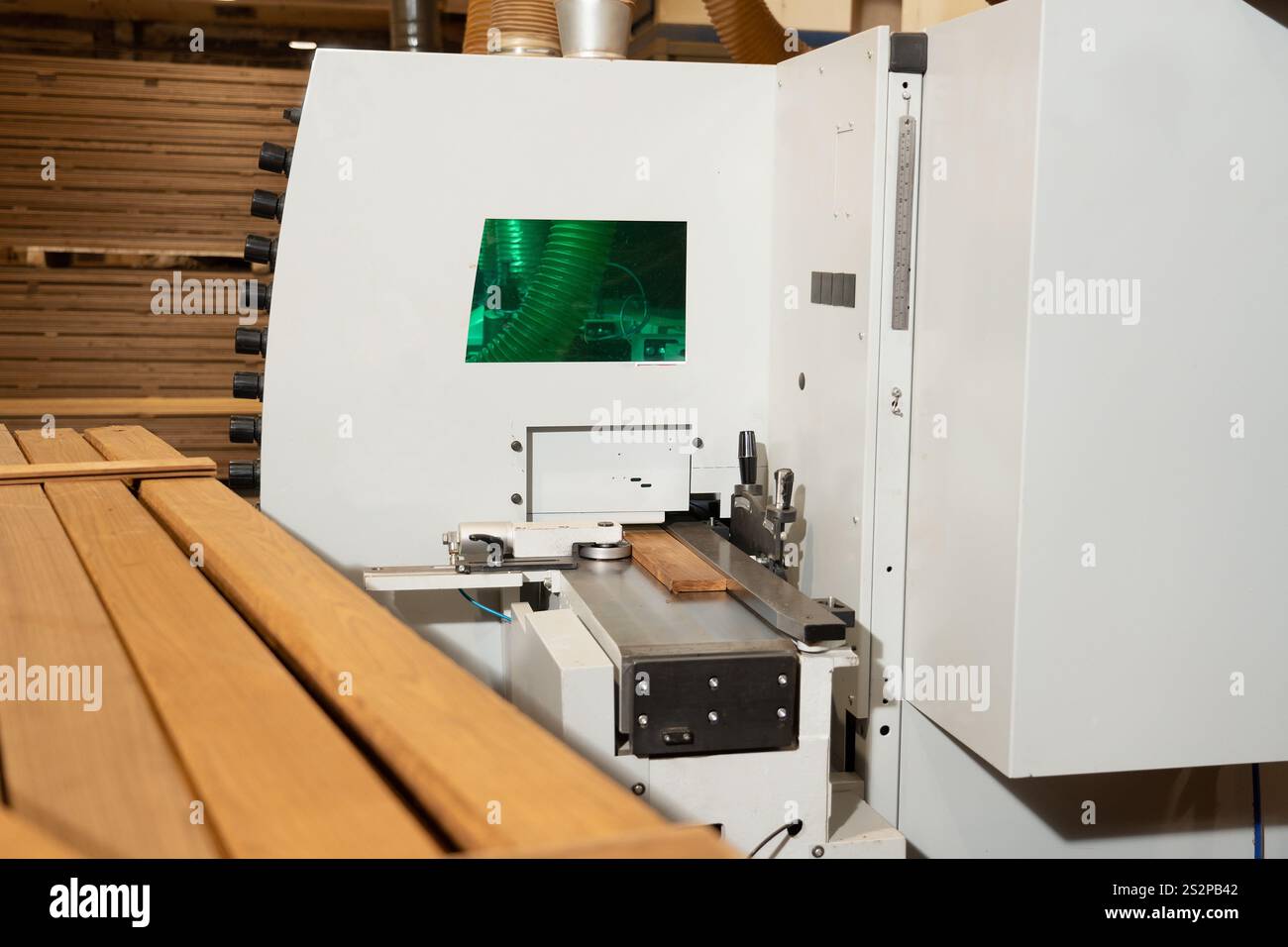 Machine for processing wooden blanks in an industrial area. The device ...