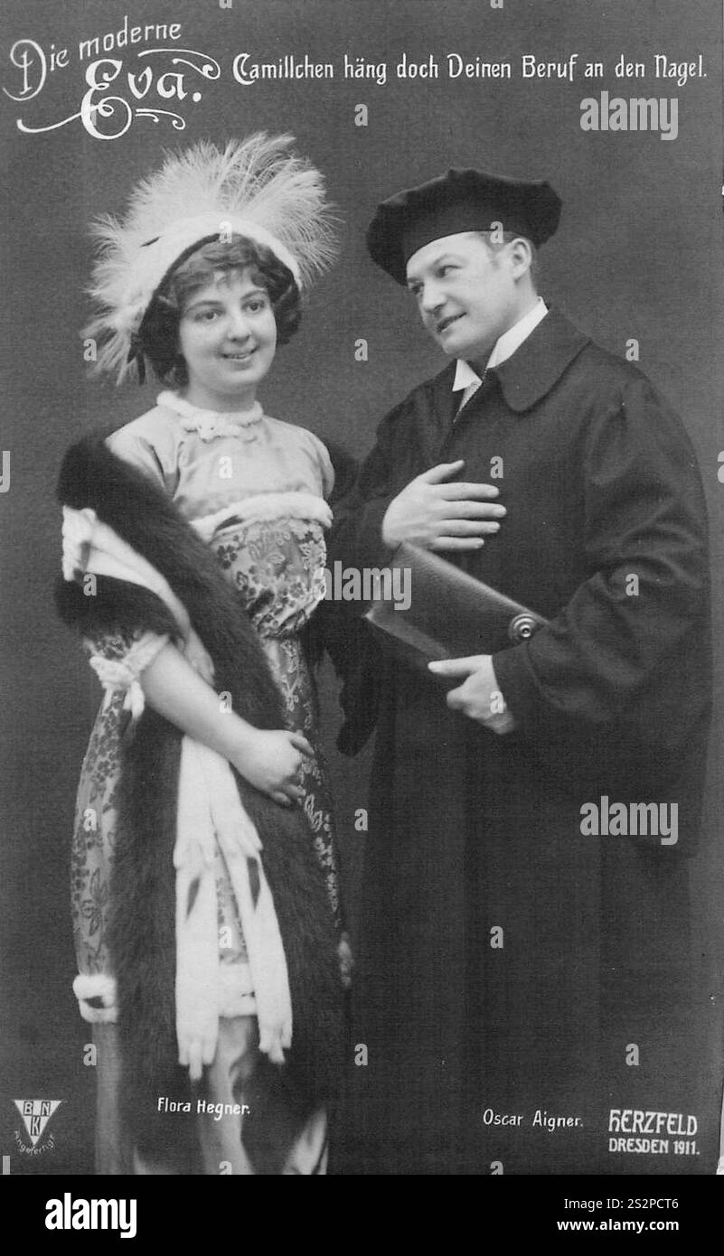 Flora Hegner & Oscar Aigner en la eva moderna bella época dresde Stock ...