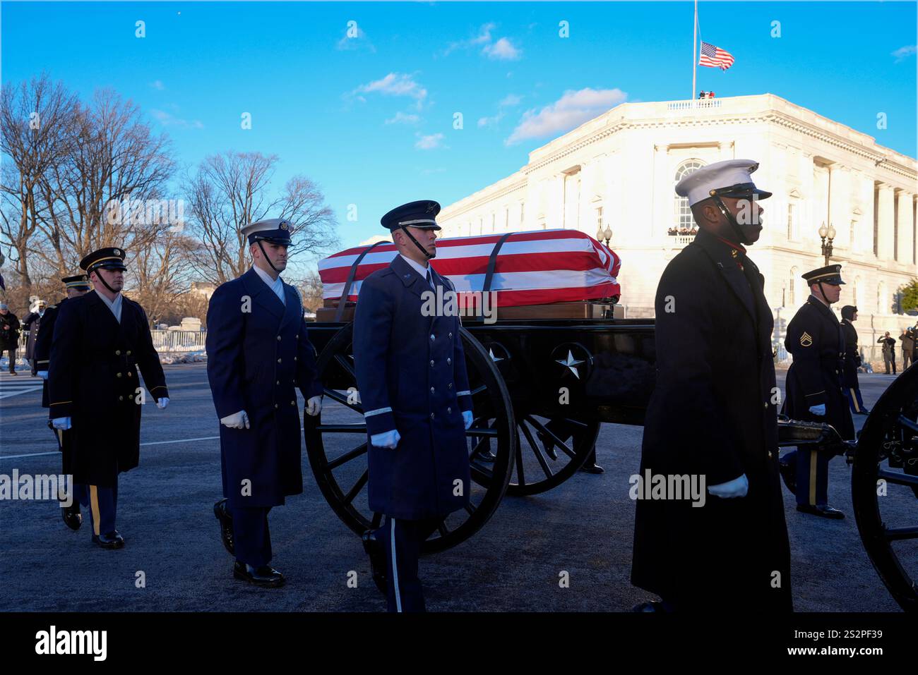 The casket containing the remains of former President Jimmy Carter ...