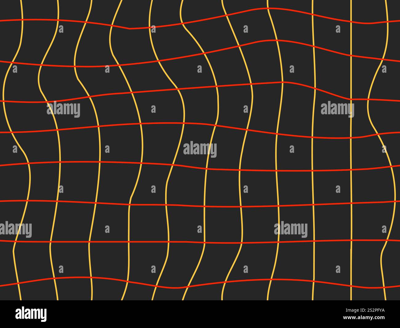 Wavy grid seamless pattern. Curved grid, crossed lines. Psychedelic ...