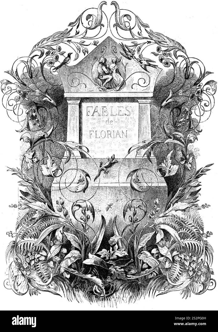 Florian - Fables, illustrations Adam, 1838 p014 Stock Photo - Alamy