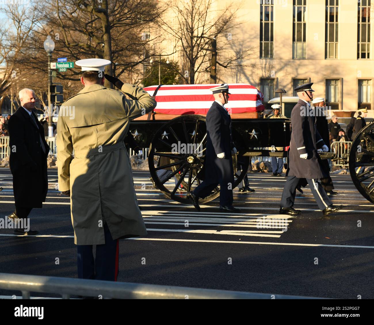 Washington, Dc, USA. 07th Jan, 2025. A United States Marine Corps honor ...