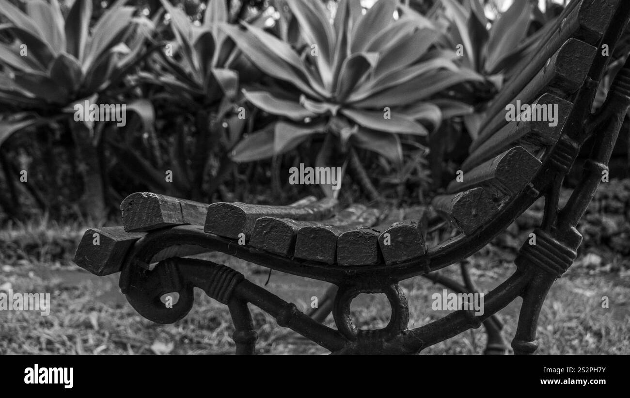 A black-and-white photograph of a large industrial fishing trap or cage ...