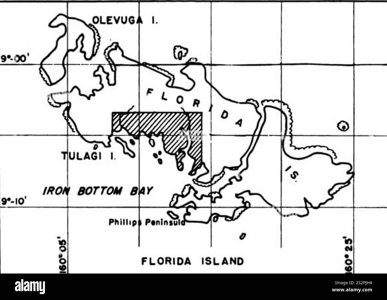 Florida and Tulagi Islands Map Stock Photo - Alamy