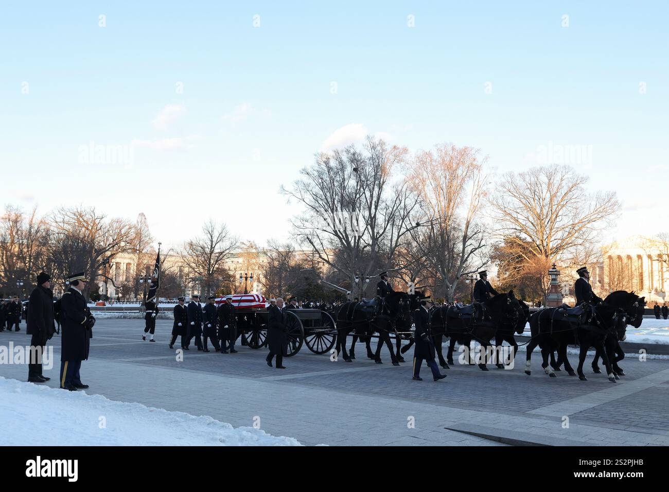A horse-drawn caisson of the U.S. Army's Caisson Detachment transports ...