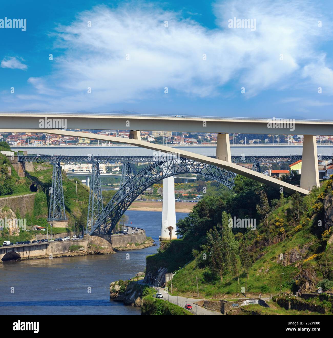 Ponte do Infante, Maria Pia Bridge and St John's Bridge over Douro ...