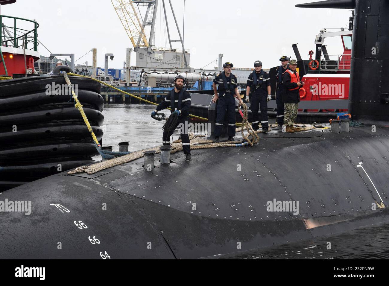 FNS Amethyste (S605) visits Naval Submarine Base New London Stock Photo ...