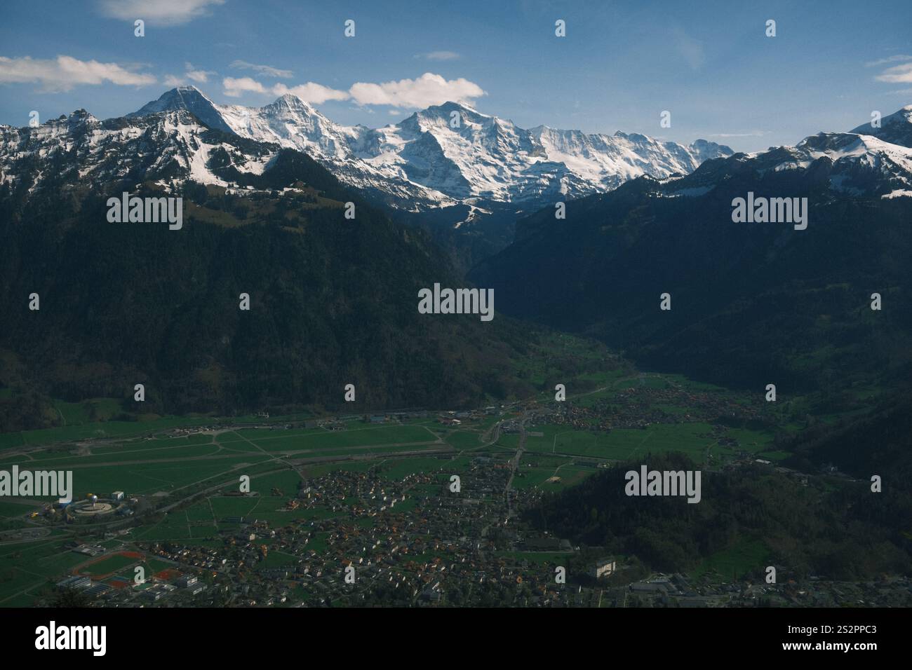 The city of Interlaken, Switzerland from above Stock Photo - Alamy