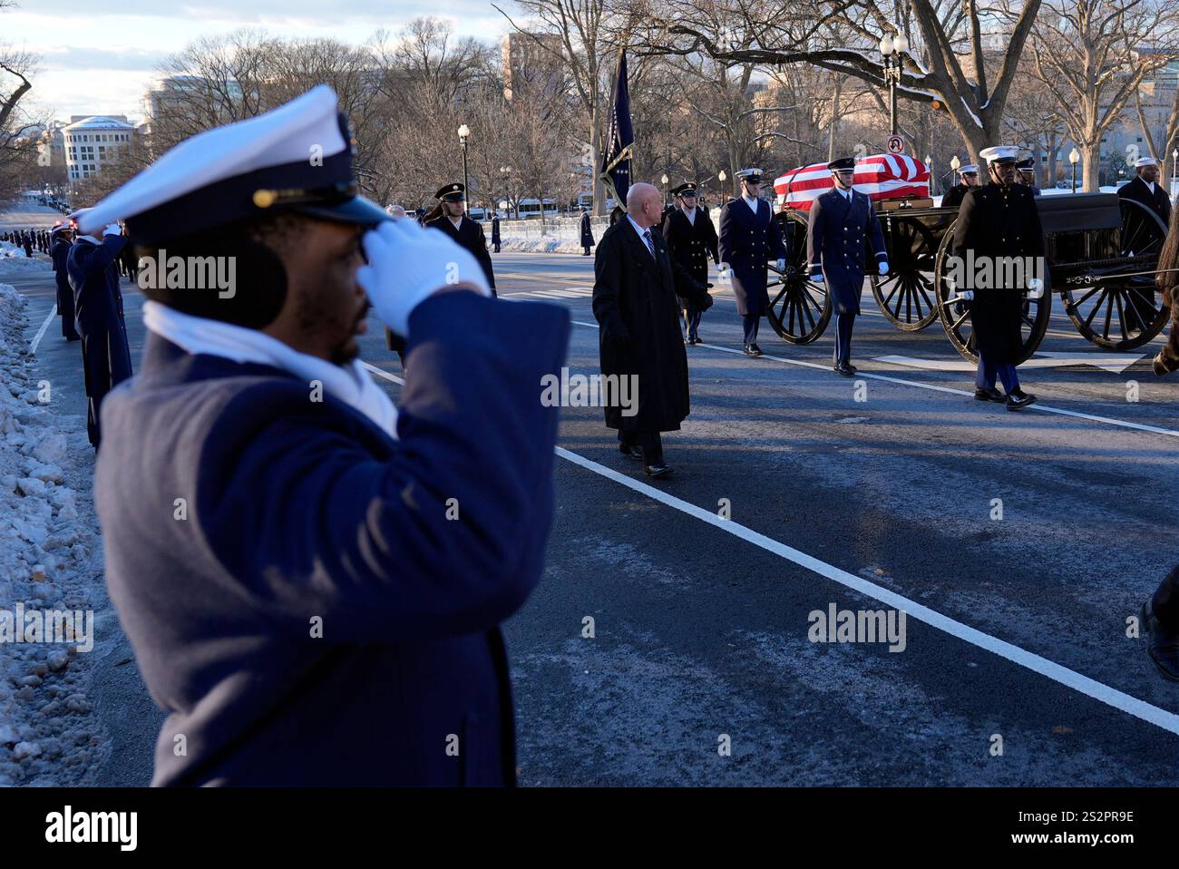 The casket containing the remains of former President Jimmy Carter ...