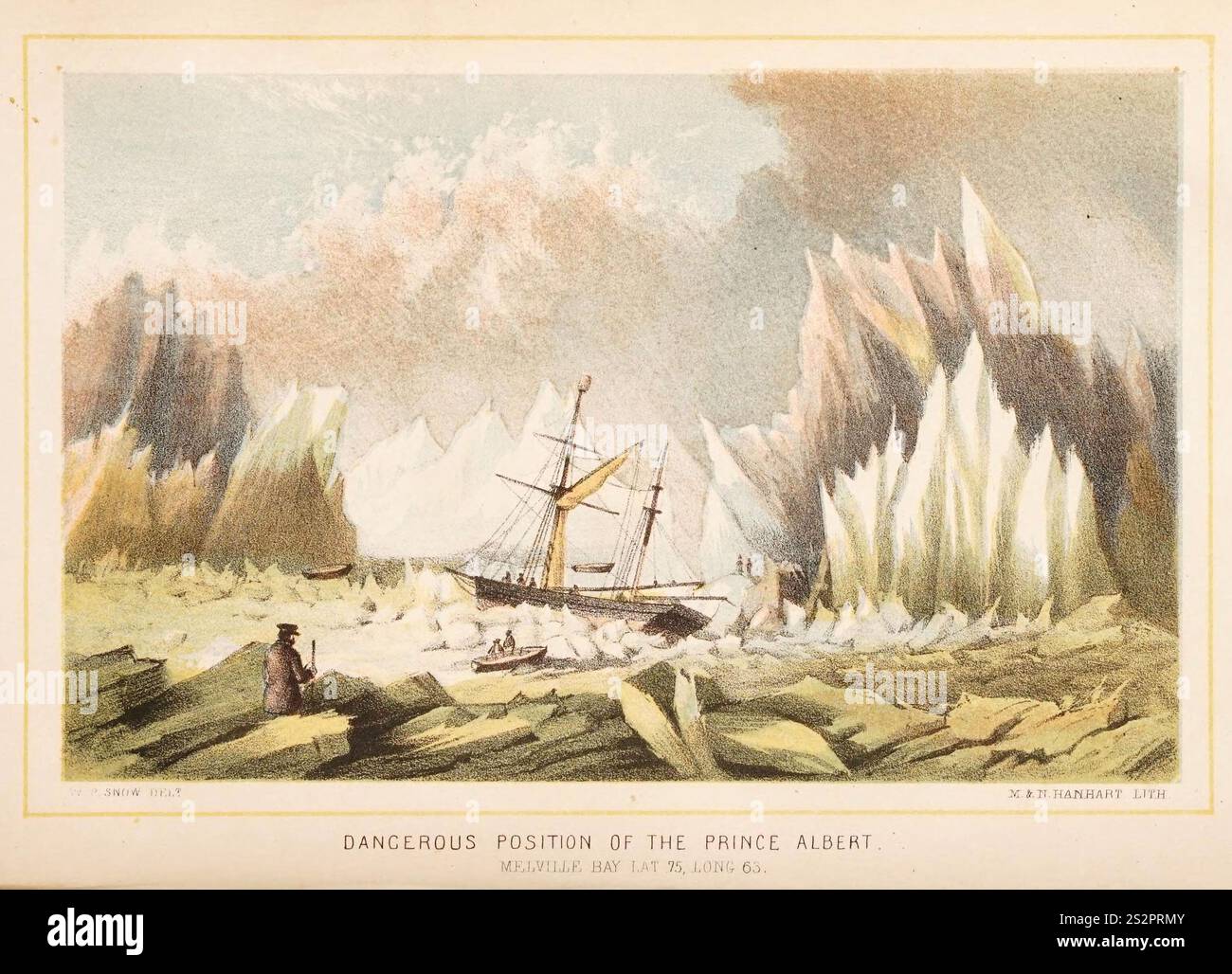 Dangerous Position of the Prince Albert, Melvile Bay, Arctic sea ...