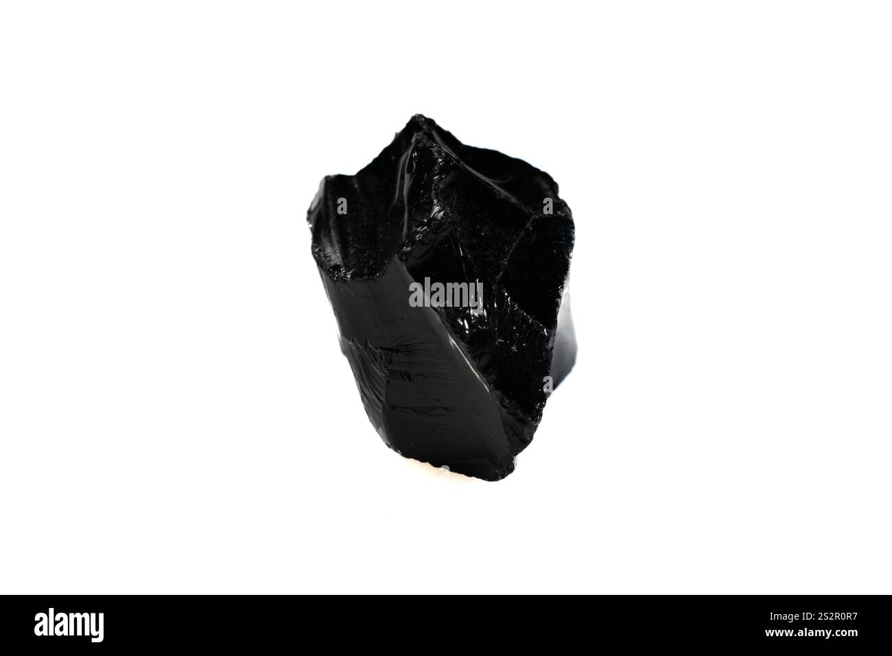 Stunning Natural Obsidian Gemstone with Glossy Black Surface and Sharp ...