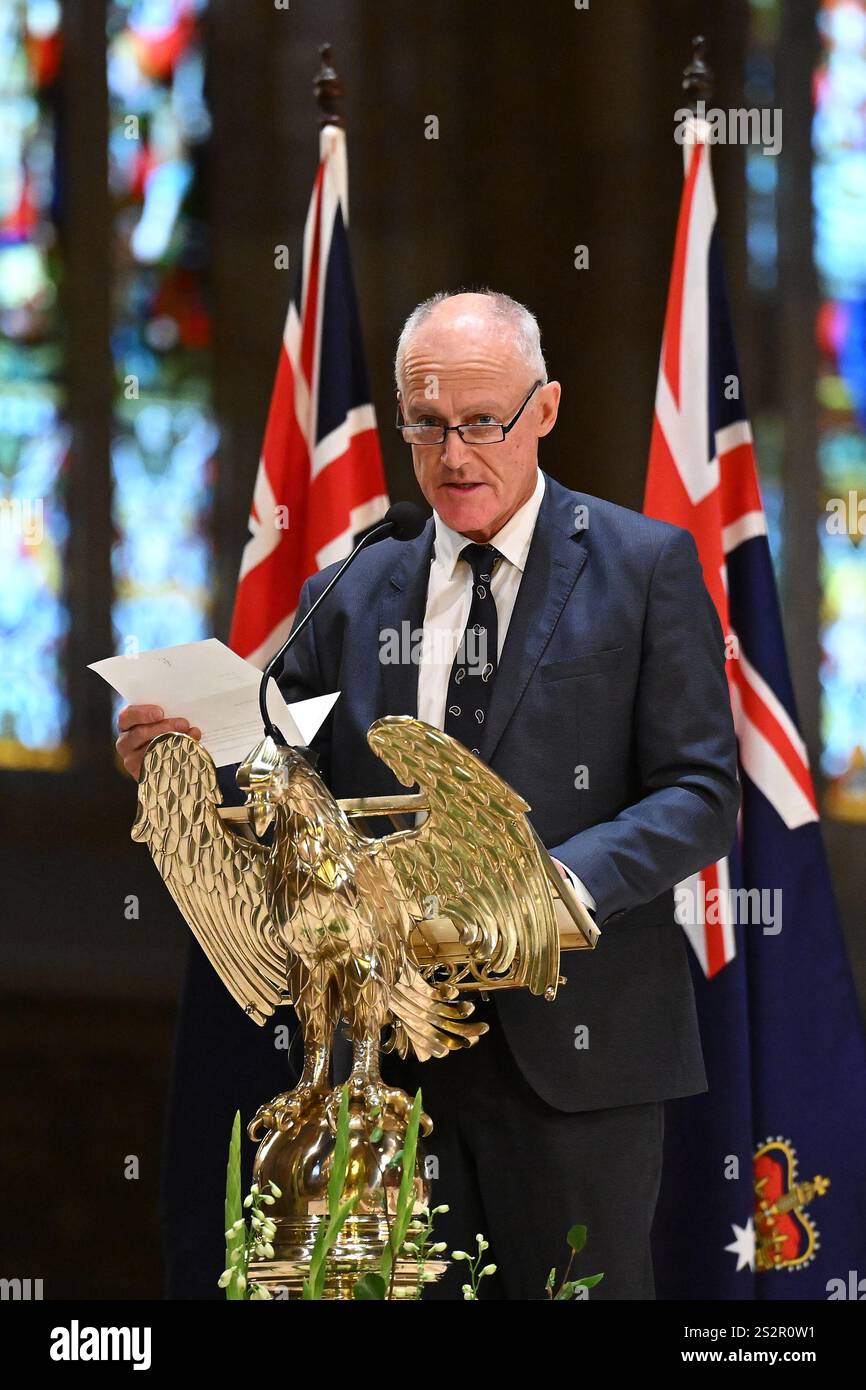 John Fitzgerald speaks during a state funeral service for tennis great ...