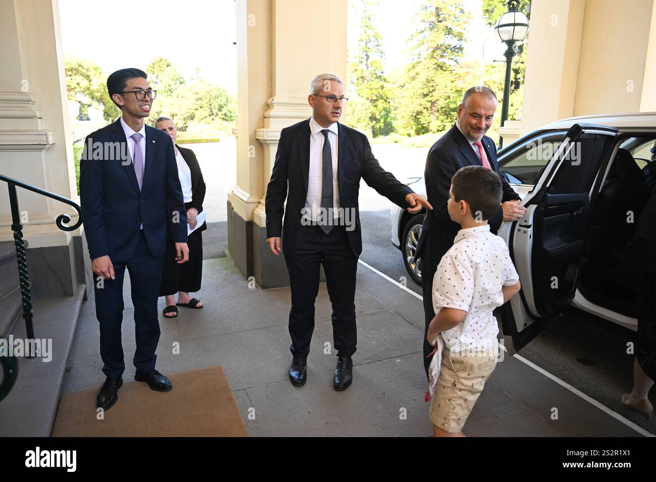 Danny Pearson MP (2nd left) arrives to a ministerial swearing in ...