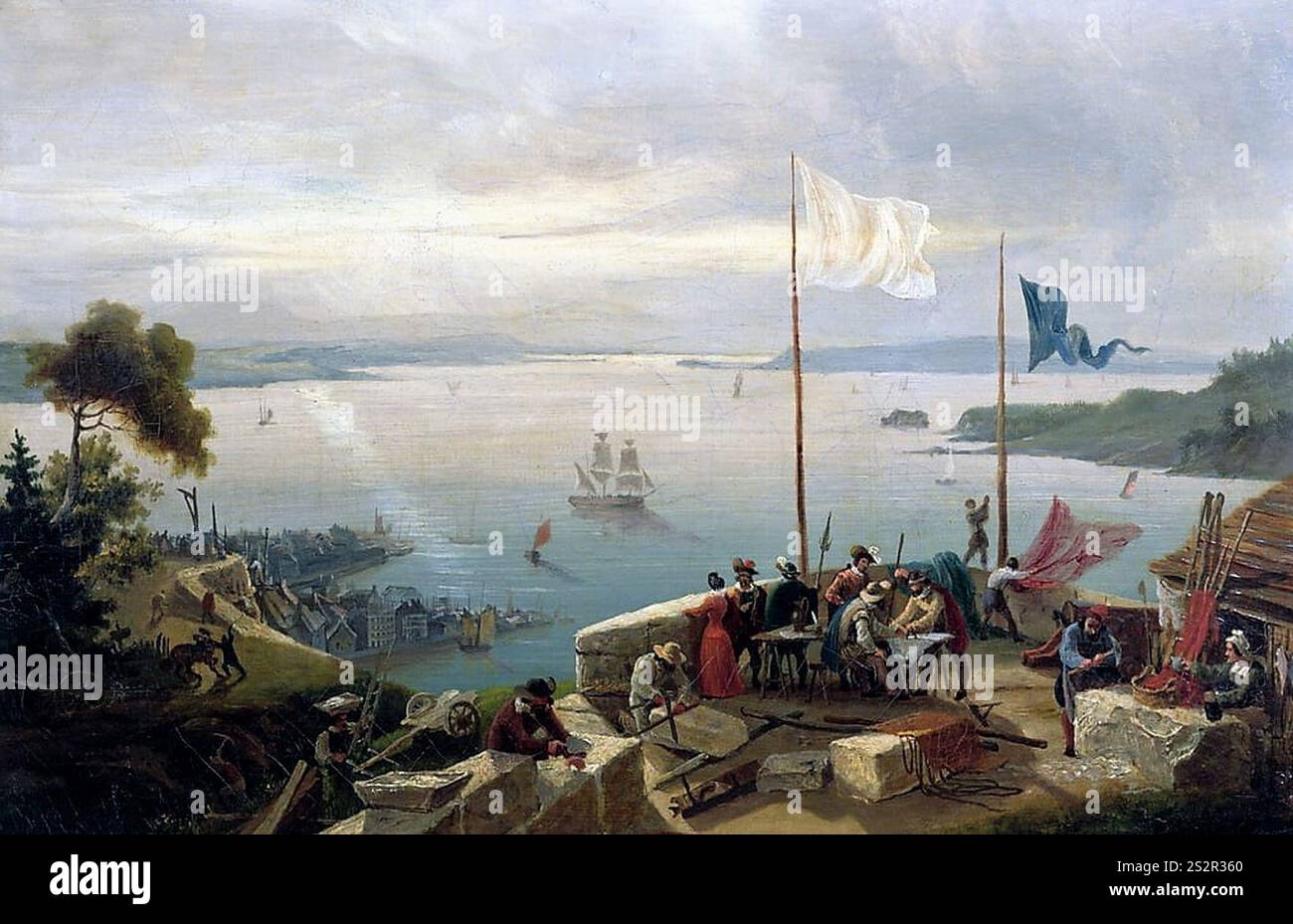 Fondation de la ville de Quebec par Samuel de Champlain en 1608 Stock ...
