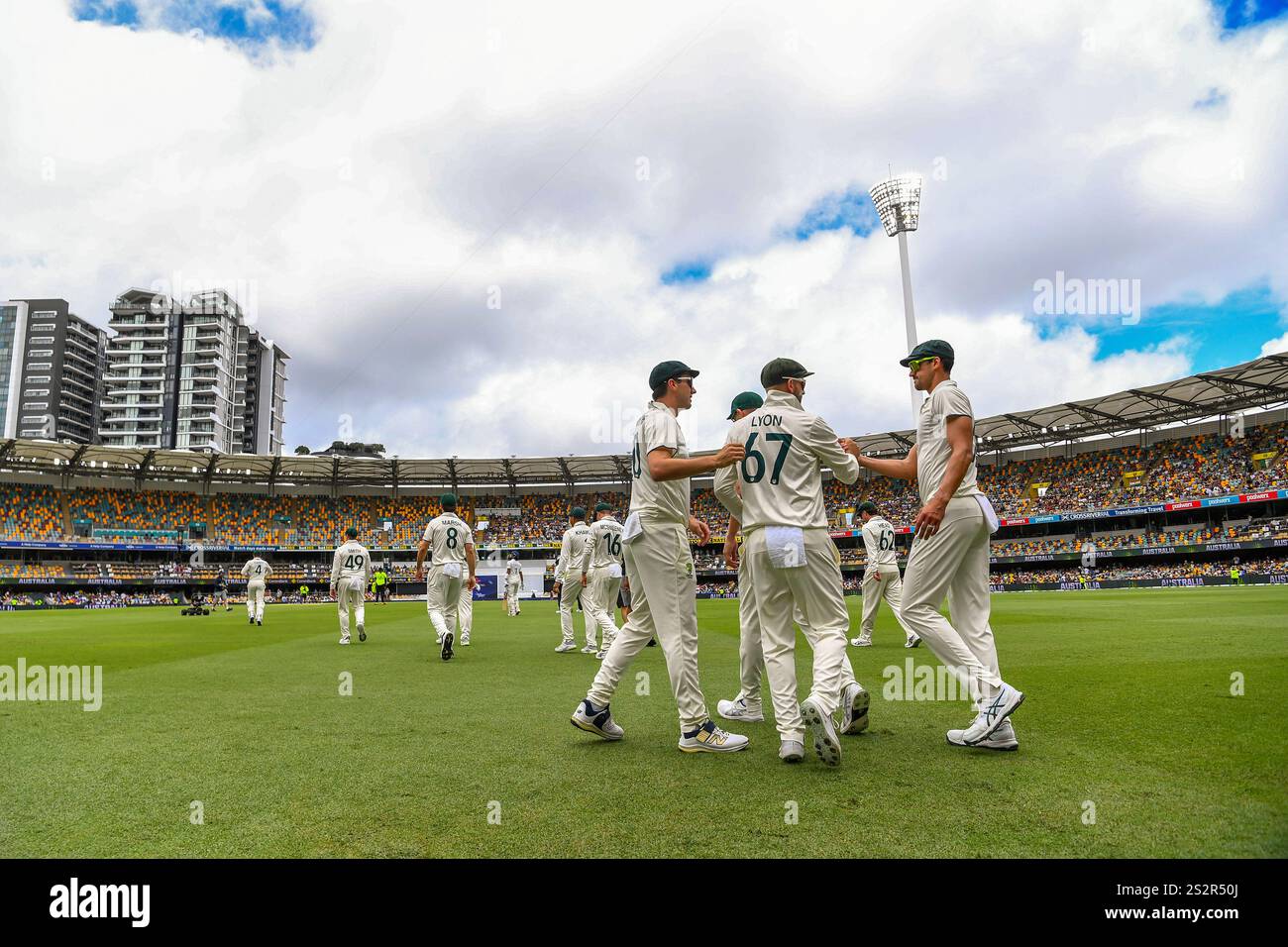 Brisbane, Australia. 16th Dec, 2024. Australian head out to bat during ...