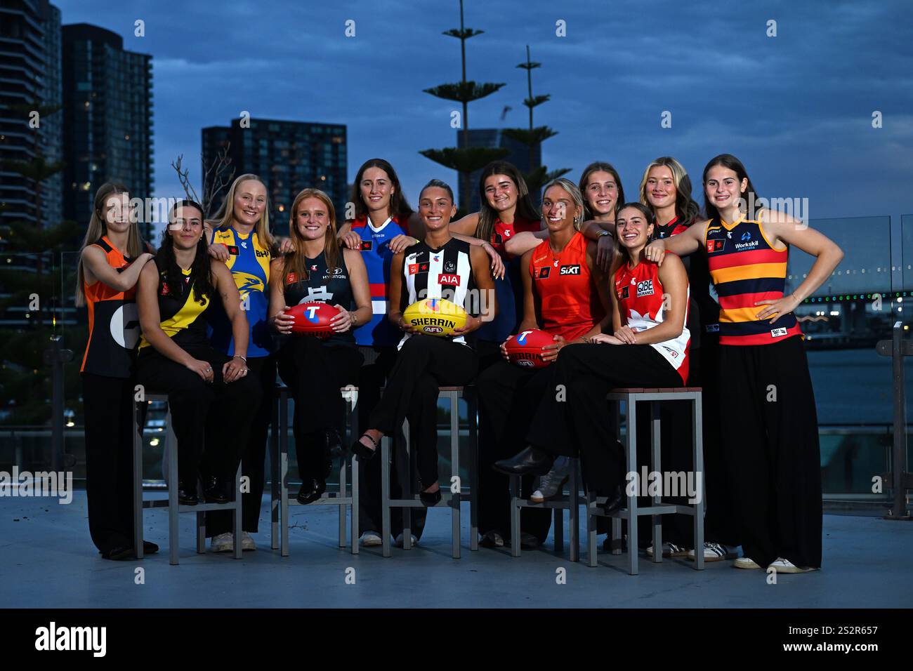 (L-R) Sara Howley of the GWS Giants, Sierra Grieves of Richmond, Lucia ...