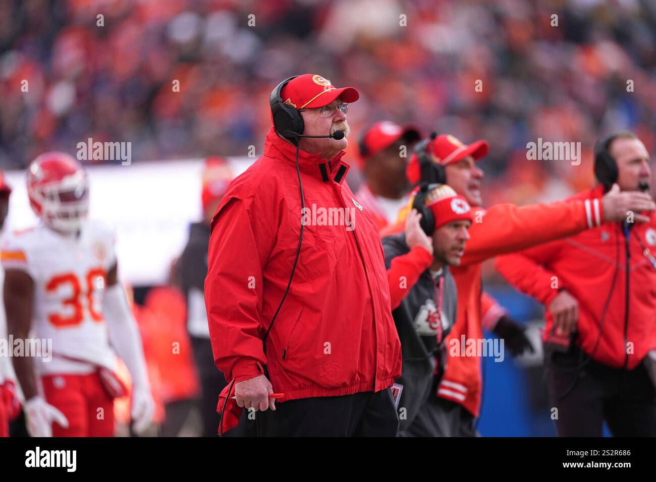 Kansas City Chiefs head coach Andy Reid () in the first half of an NFL ...