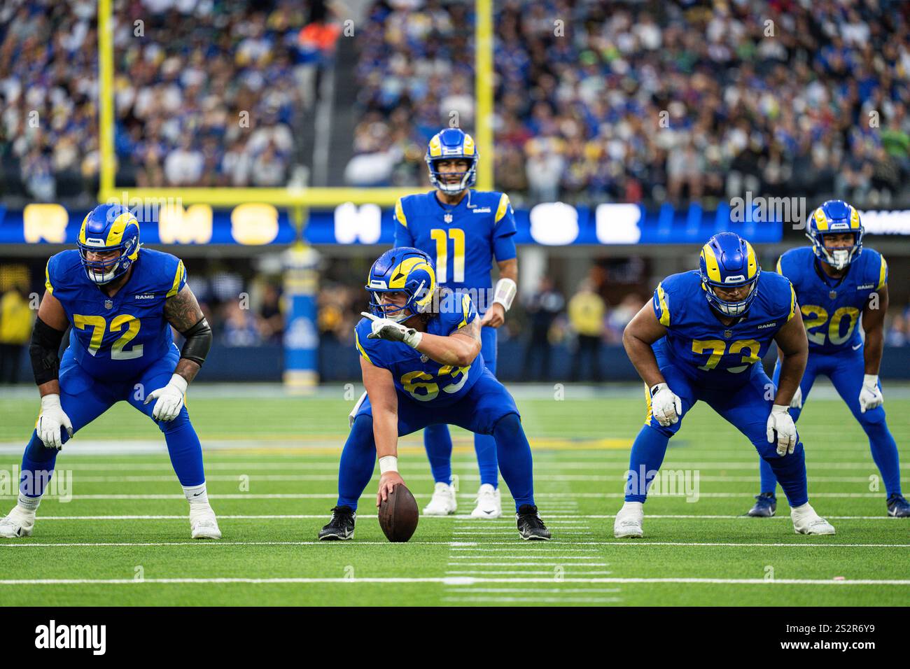 Inglewood, United States. 05th Jan, 2025. Los Angeles Rams center Dylan ...