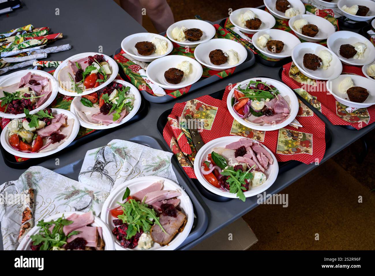 Sydney, Australia. 25th Dec, 2024. Plates of Christmas lunch and ...