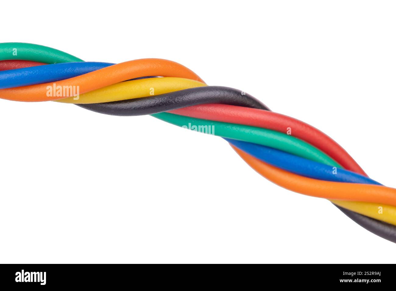Twisted multicolored wires close up Stock Photo - Alamy