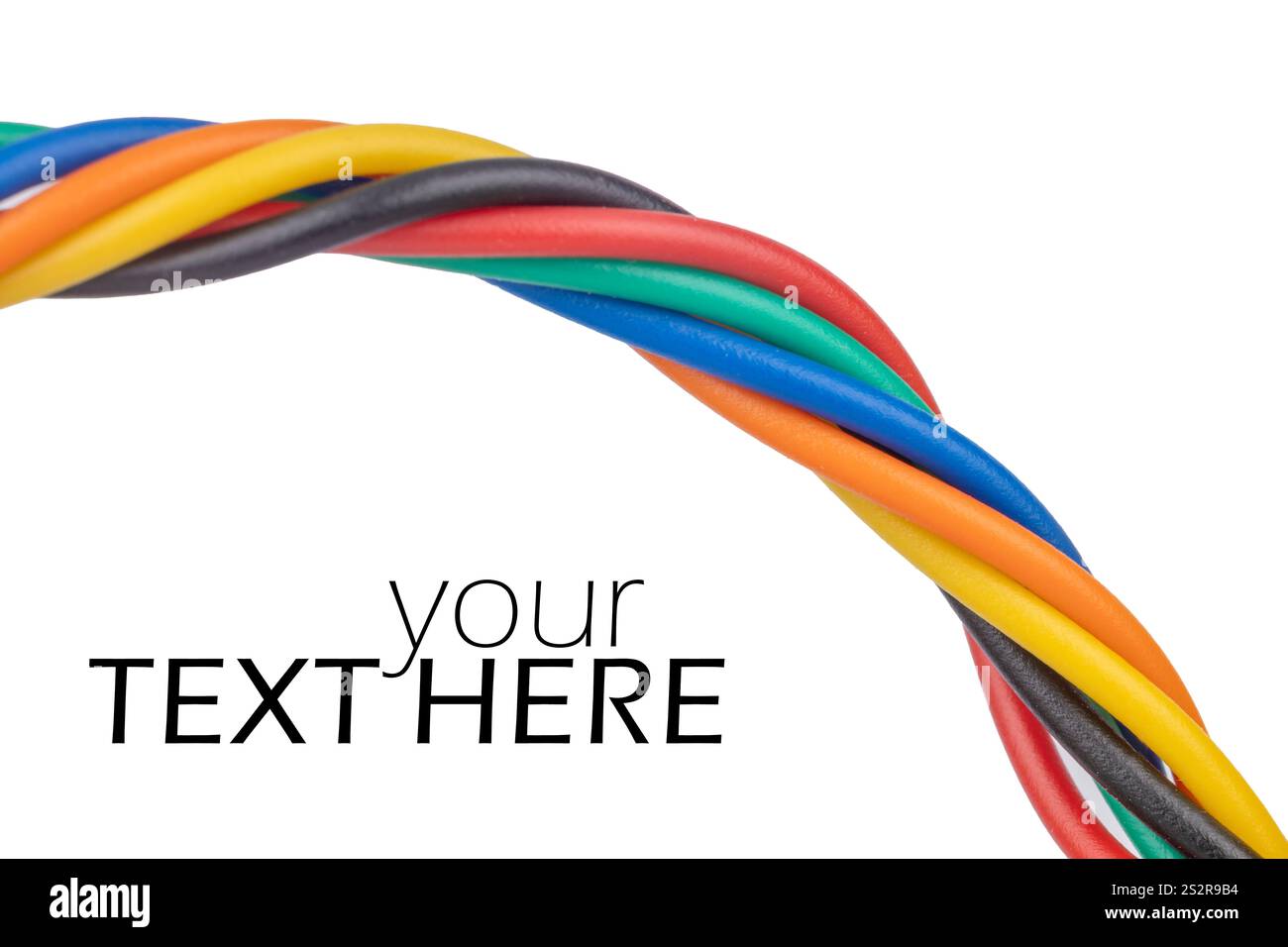 Twisted colorful wires with text placeholder Stock Photo - Alamy