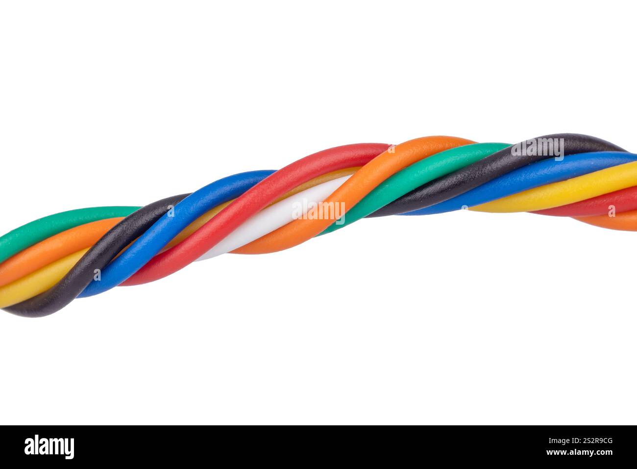 Twisted colorful wires in close up Stock Photo - Alamy