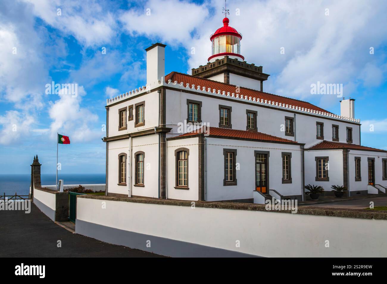 Ponta da Ferraria lighthouse at Sao Miguel island, Portugal Stock Photo ...