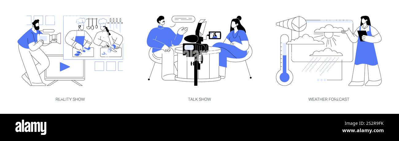 TV programs isolated cartoon vector illustrations se Stock Vector Image ...