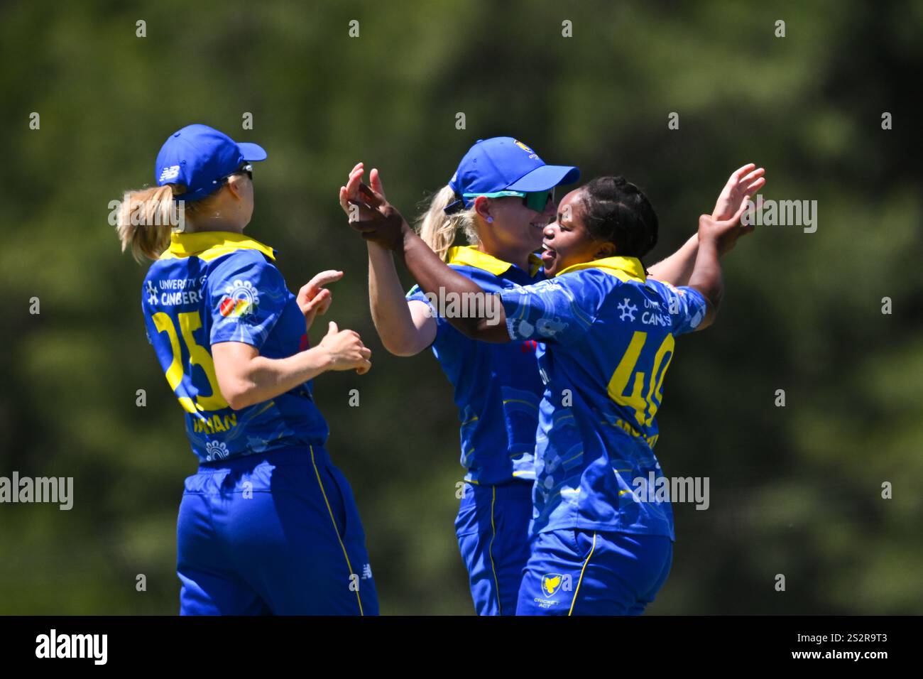 Canberra, Australia. 20th Dec, 2024. Zoe Cooke of the ACT celebrates ...