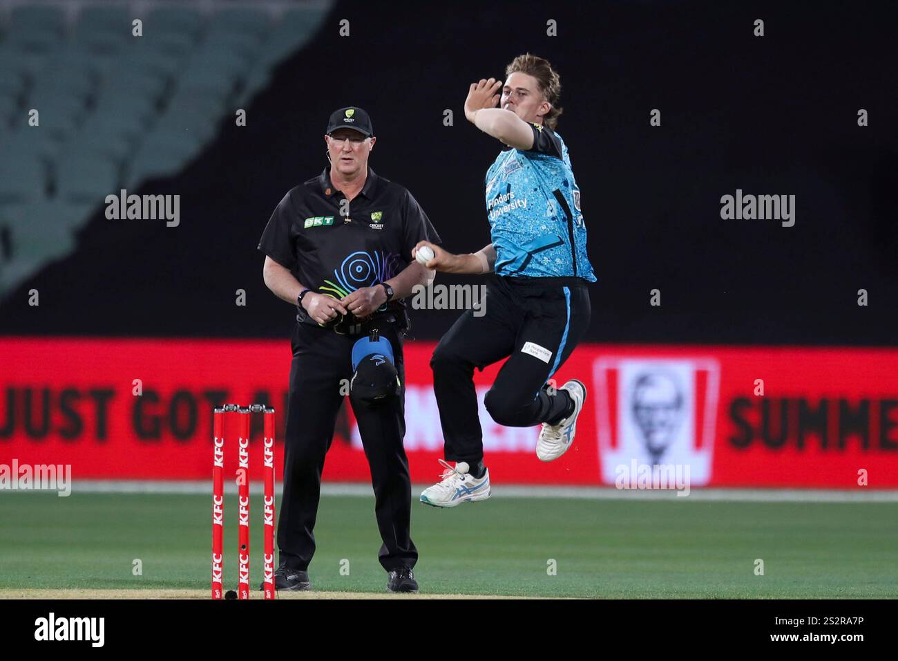 Adelaide, Australia. 20th Dec, 2024. Henry Thornton of the Strikers ...