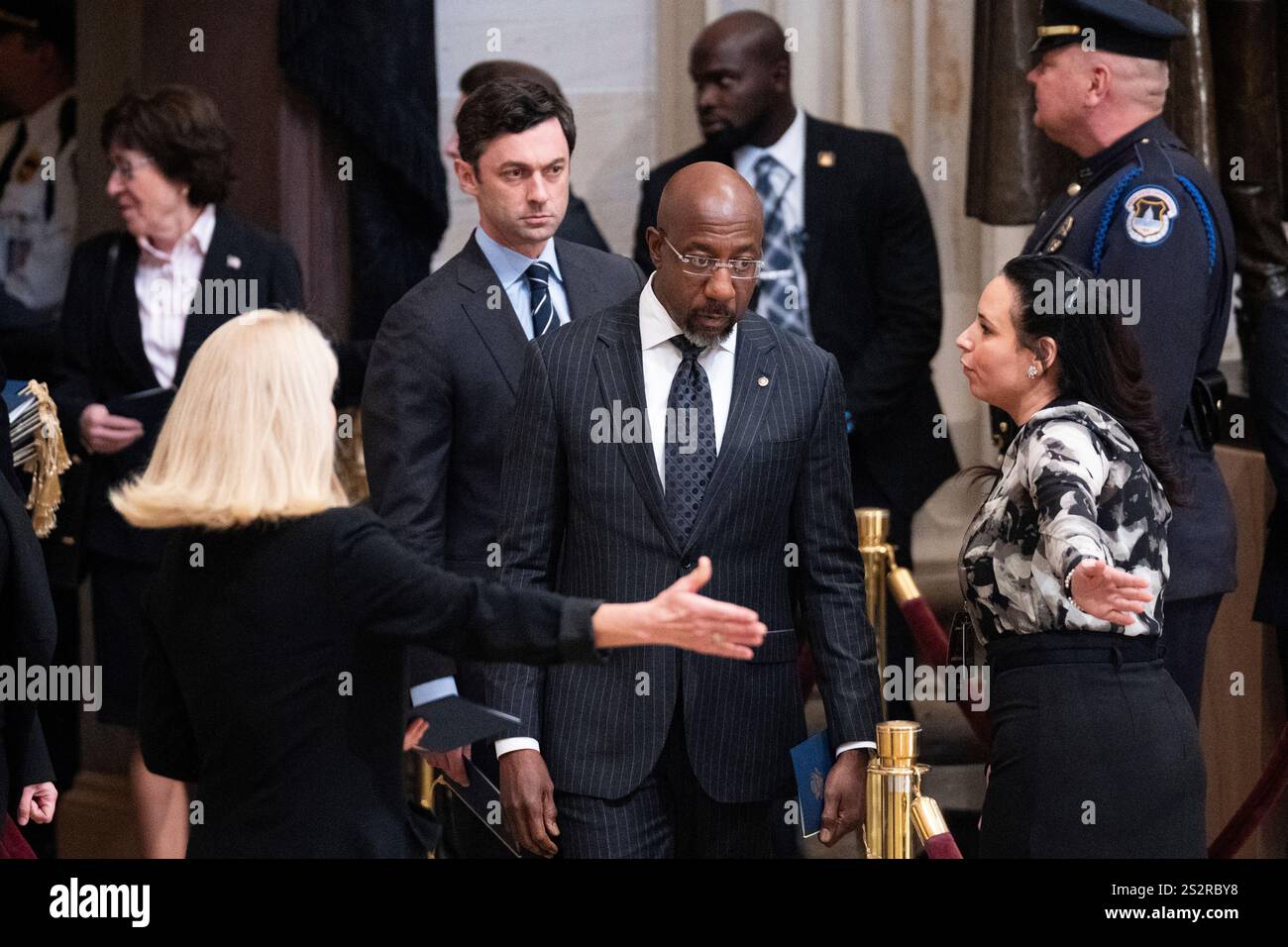 UNITED STATES - JANUARY 7: Sen. Raphael Warnock, D-Ga., and Sen. Jon ...