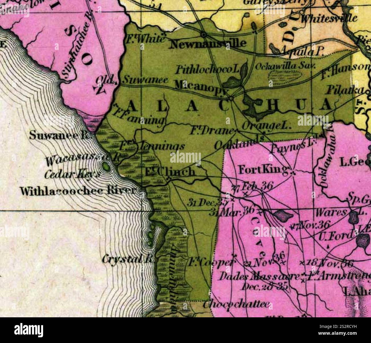 Fort Drane Map Stock Photo - Alamy