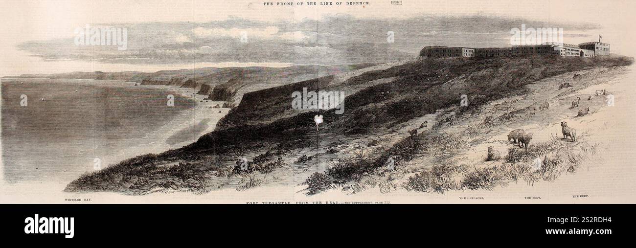 Fort Tregantle from the rear - 1861 (14594154567) (cropped Stock Photo ...
