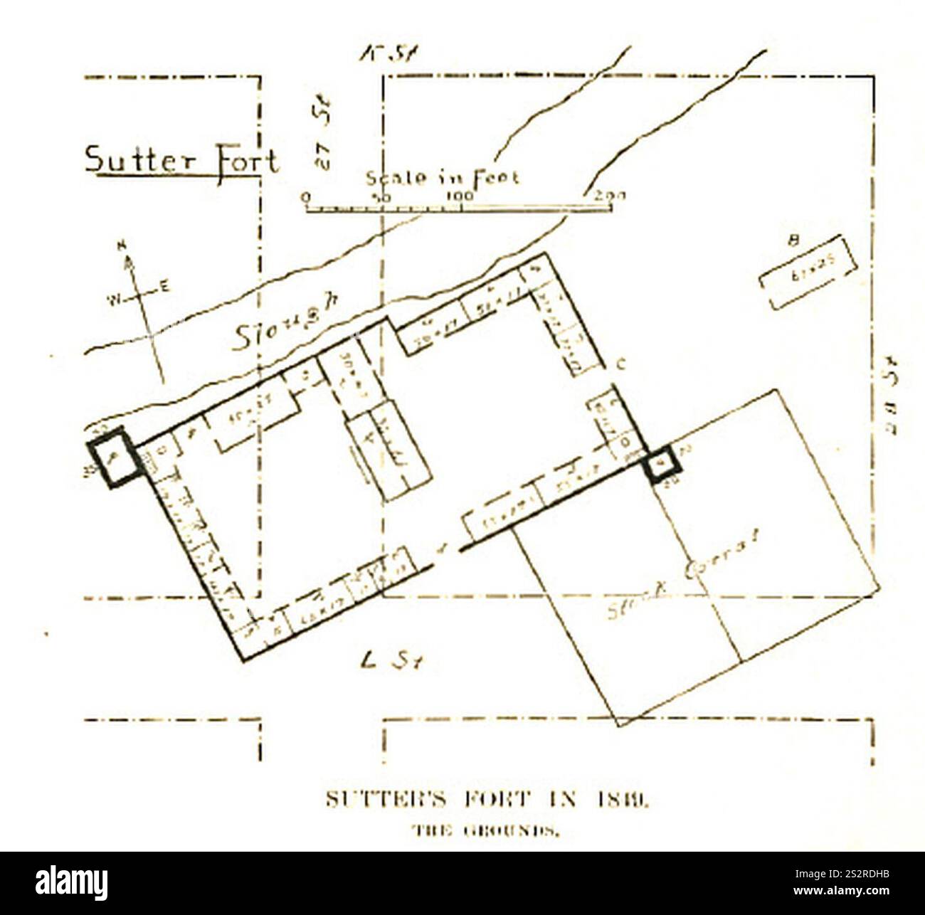 Fort Sutter floor plan Stock Photo - Alamy