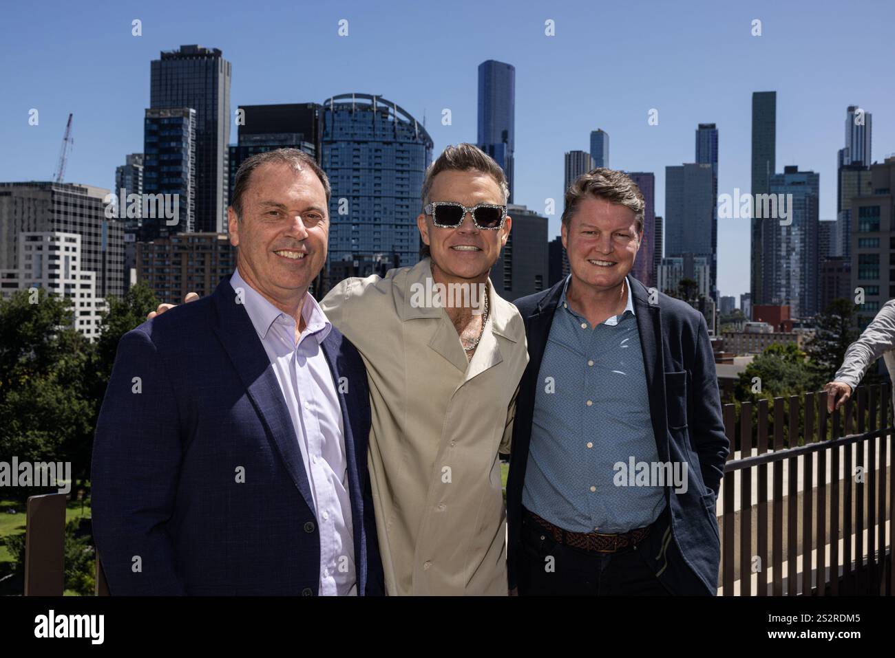 (L-R) Victorian Minister for Creative Industries Colin Brooks ...