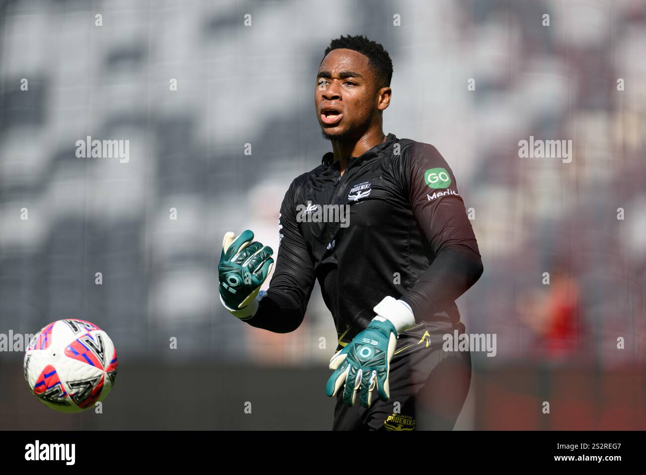 Joshua Oluwayemi of Wellington Phoenix warms up before the A-League Men ...