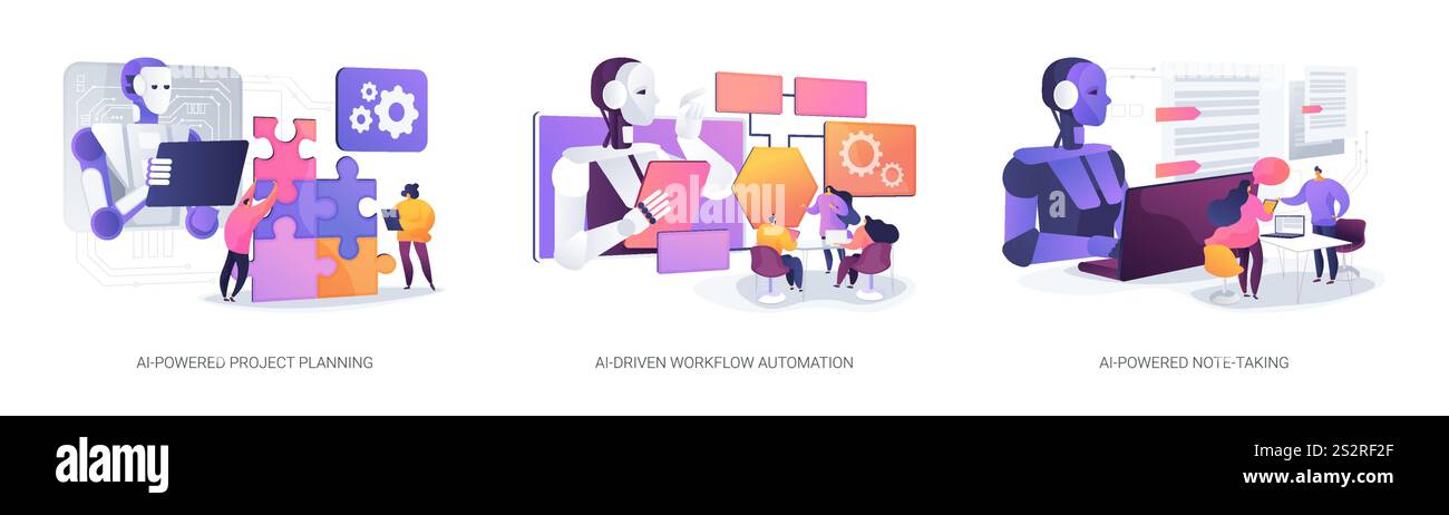 AI-enhanced productivity software and applications. abstract concept ...