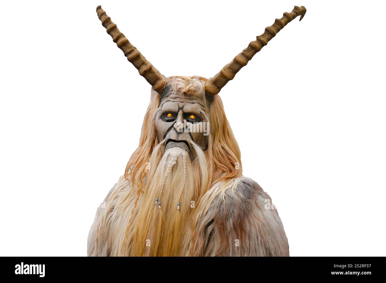 Demonic costumed character.Krampus demon isolated on white background ...