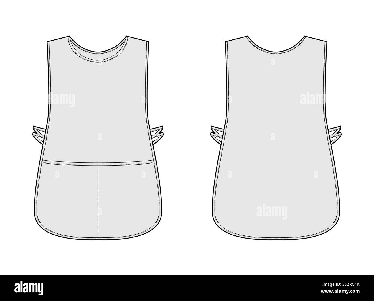Aprons Cobbler Slipover Smock technical fashion illustration. Tabard ...