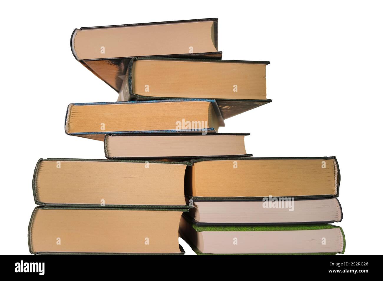 Books stack isolated on white background.Learning and knowledge symbol.Reading and education ...