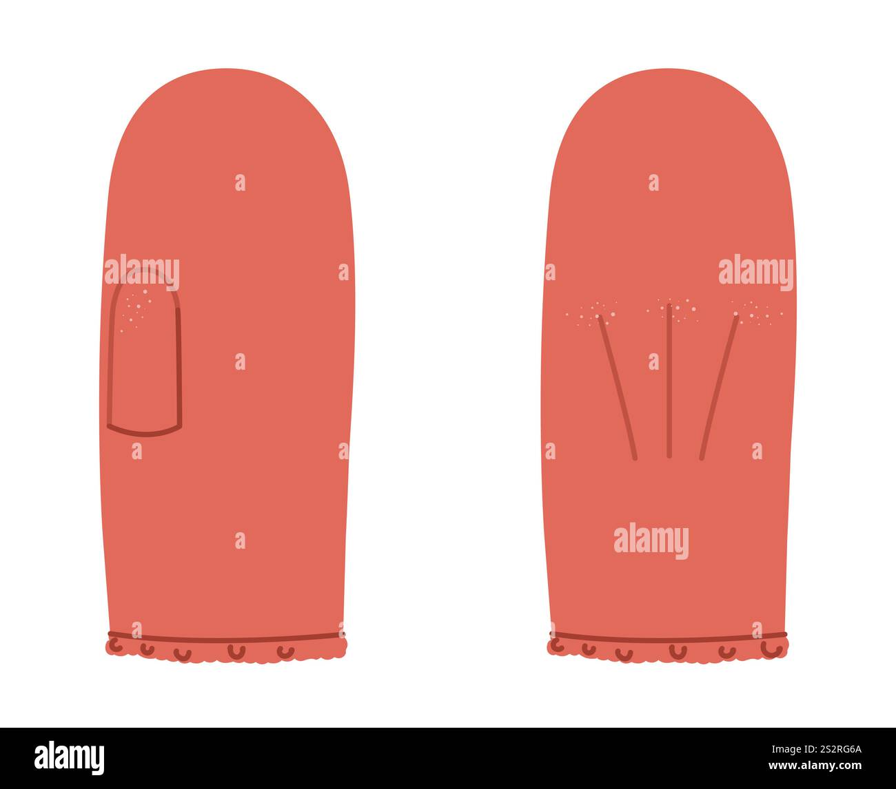 Igloo One-Fingered Mitten Gloves Wrist length orange red cartoon ...