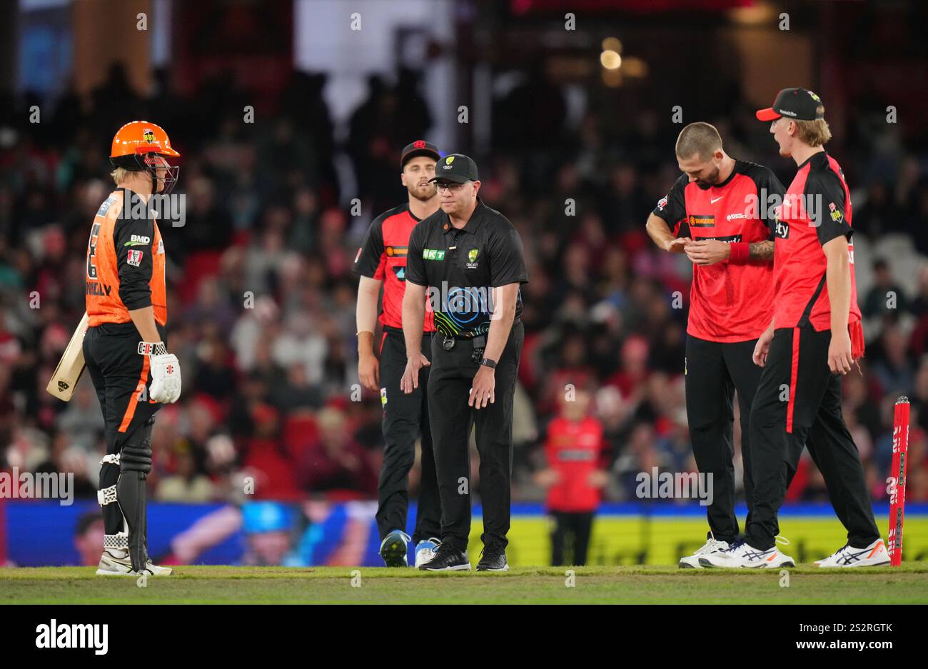 Dead ball is called by umpire Shawn Craig after Cooper Connolly of the ...