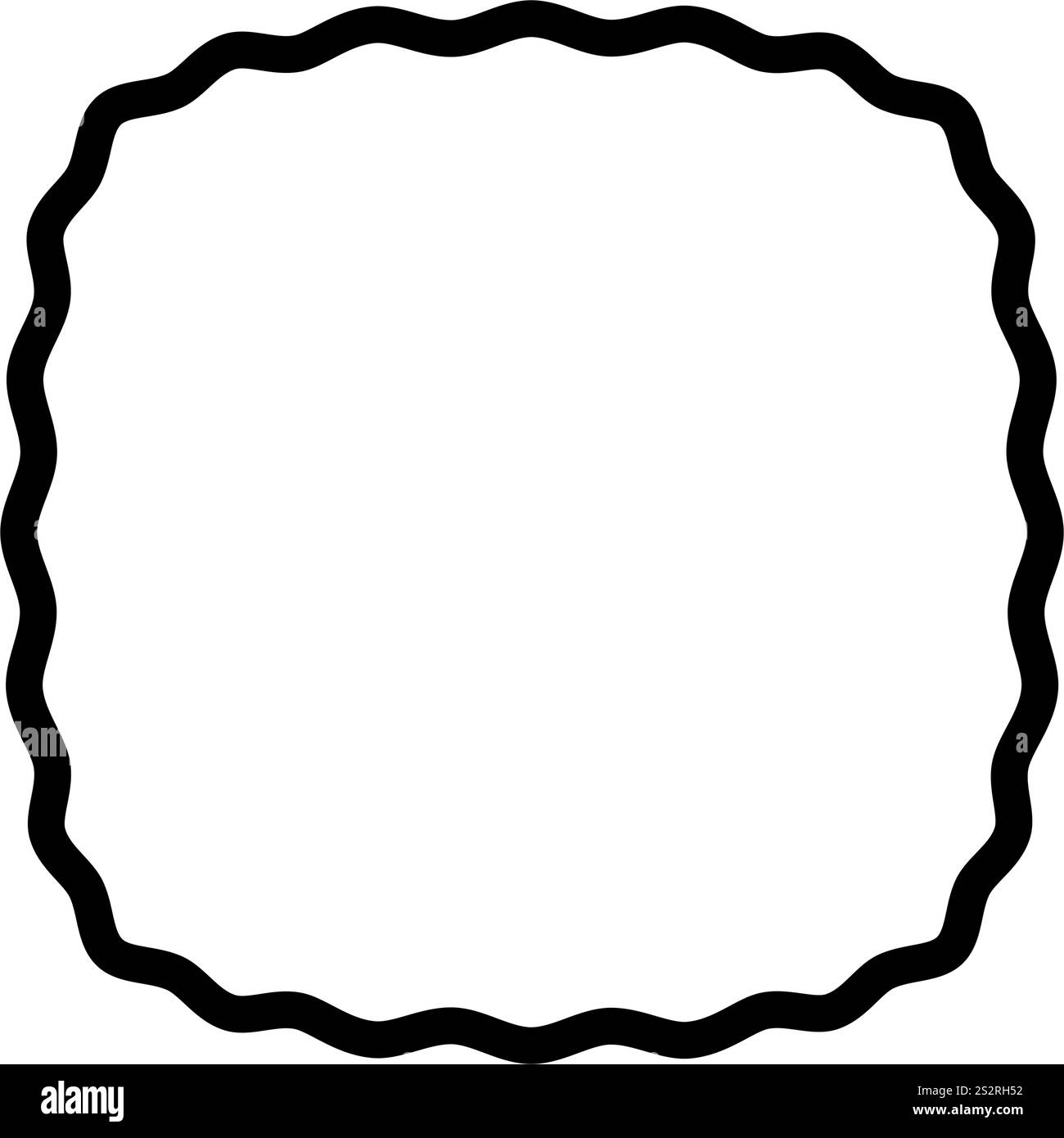 Wavy squircle or square frame with rounded borders. Simple geometric ...