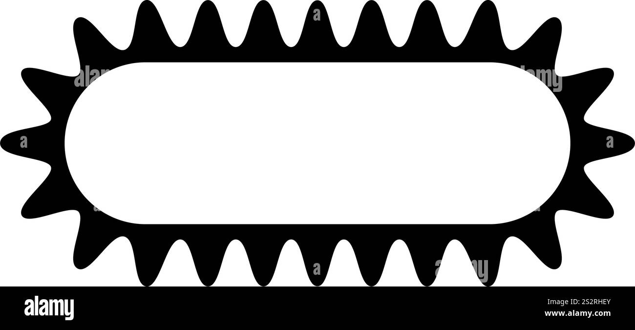 Rectangle Frame With Wiggly Edges Rectangular Shape With Frilly Borders Empty Text Box Speech