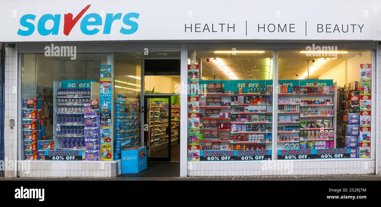 Savers discount retail shop window display Lurgan Northern Ireland ...