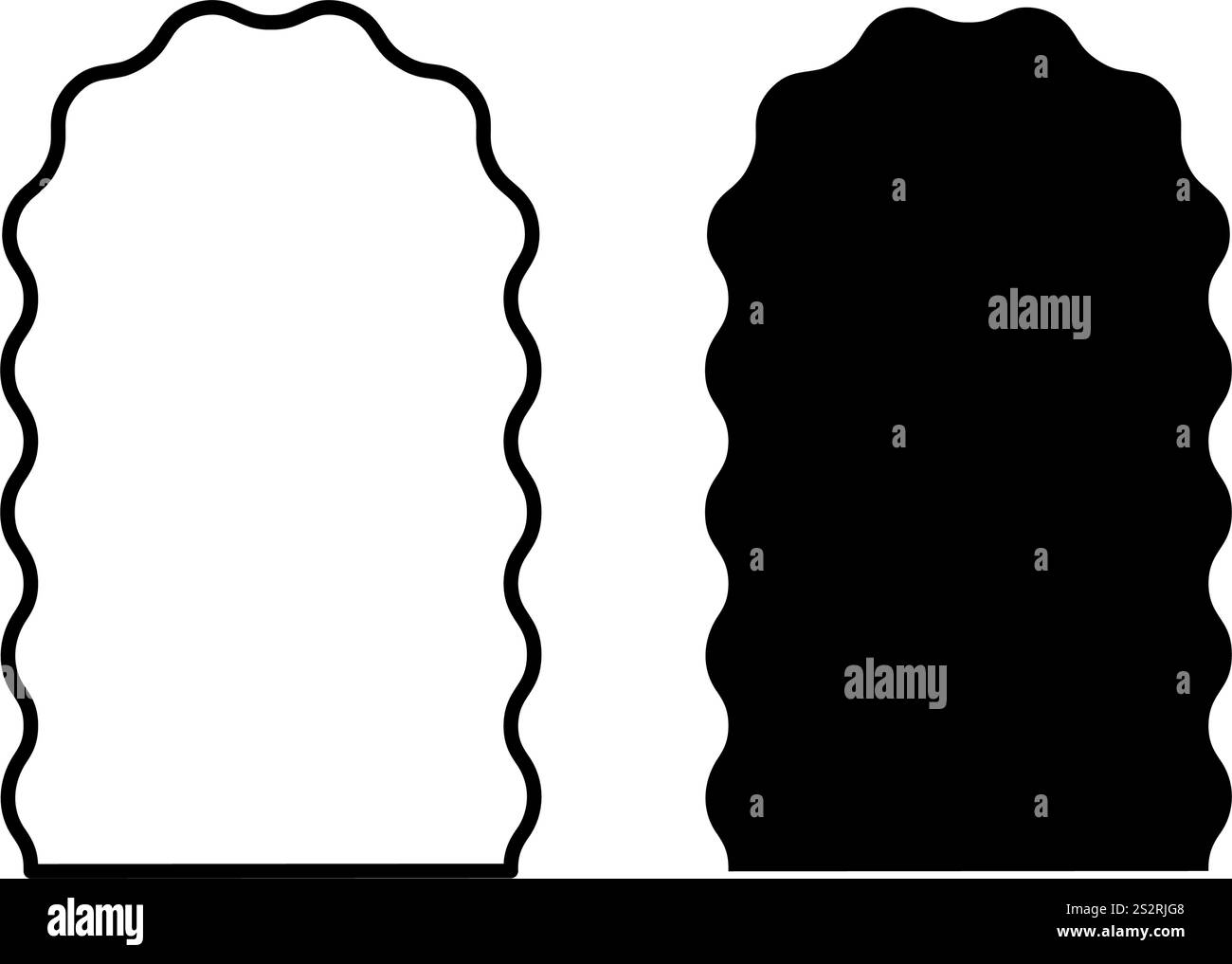 Arch frame and shape with wavy borders. Archways figures with curved ...