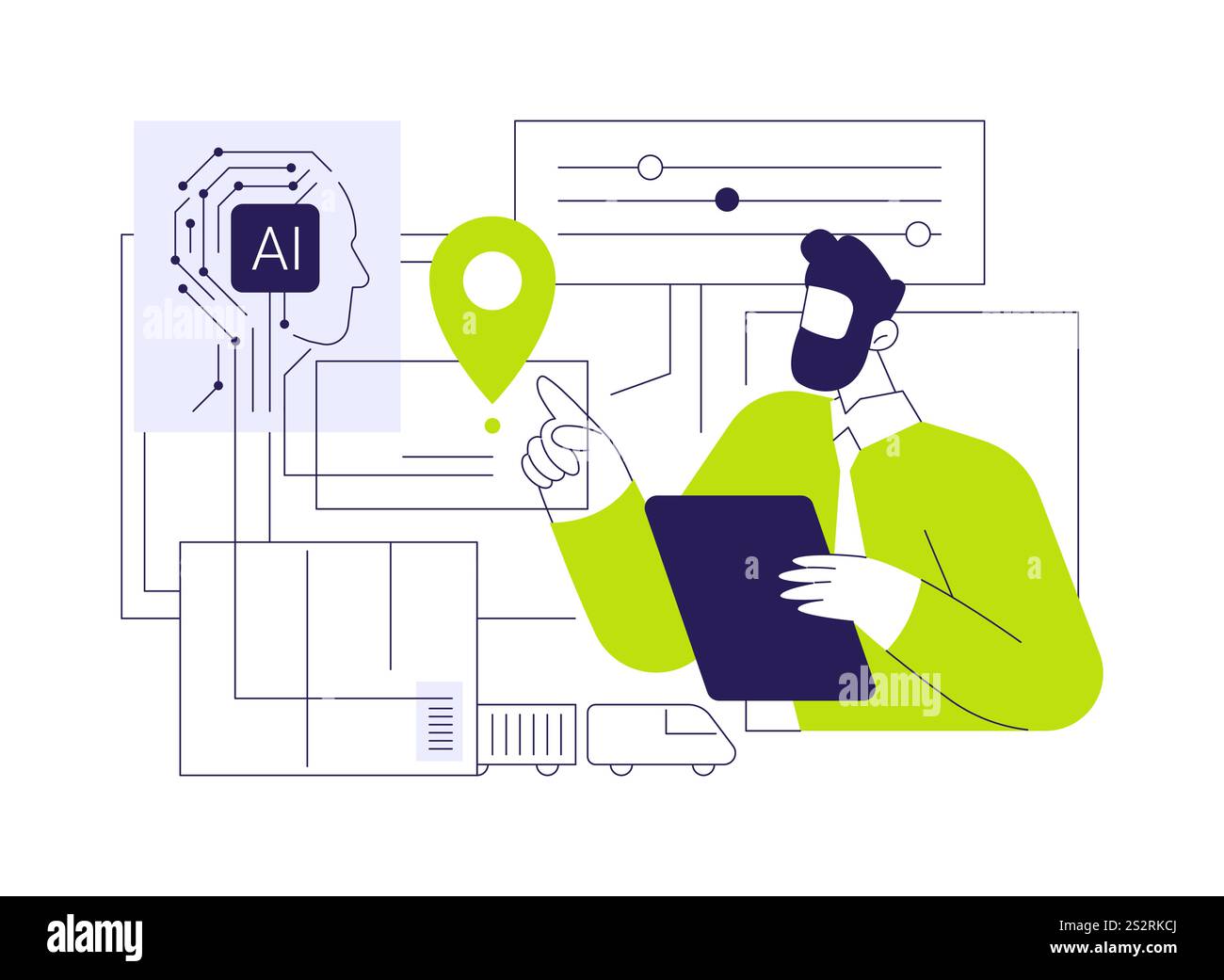 Predictive Maintenance Solutions with AI abstract concept vector illustration Stock Vector Image ...