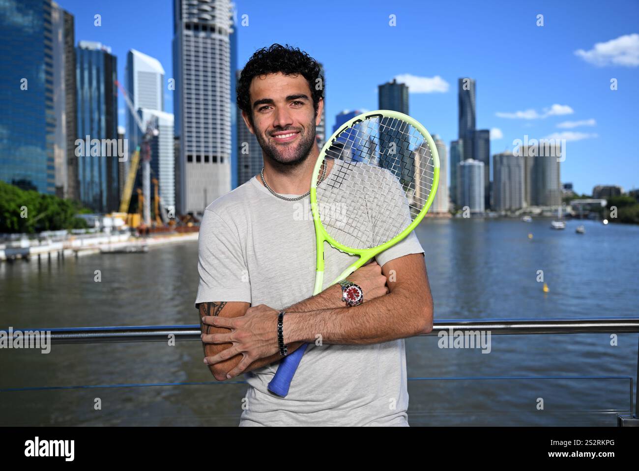 Tennis player Matteo Berrettini of Italy poses for a photo on the ...
