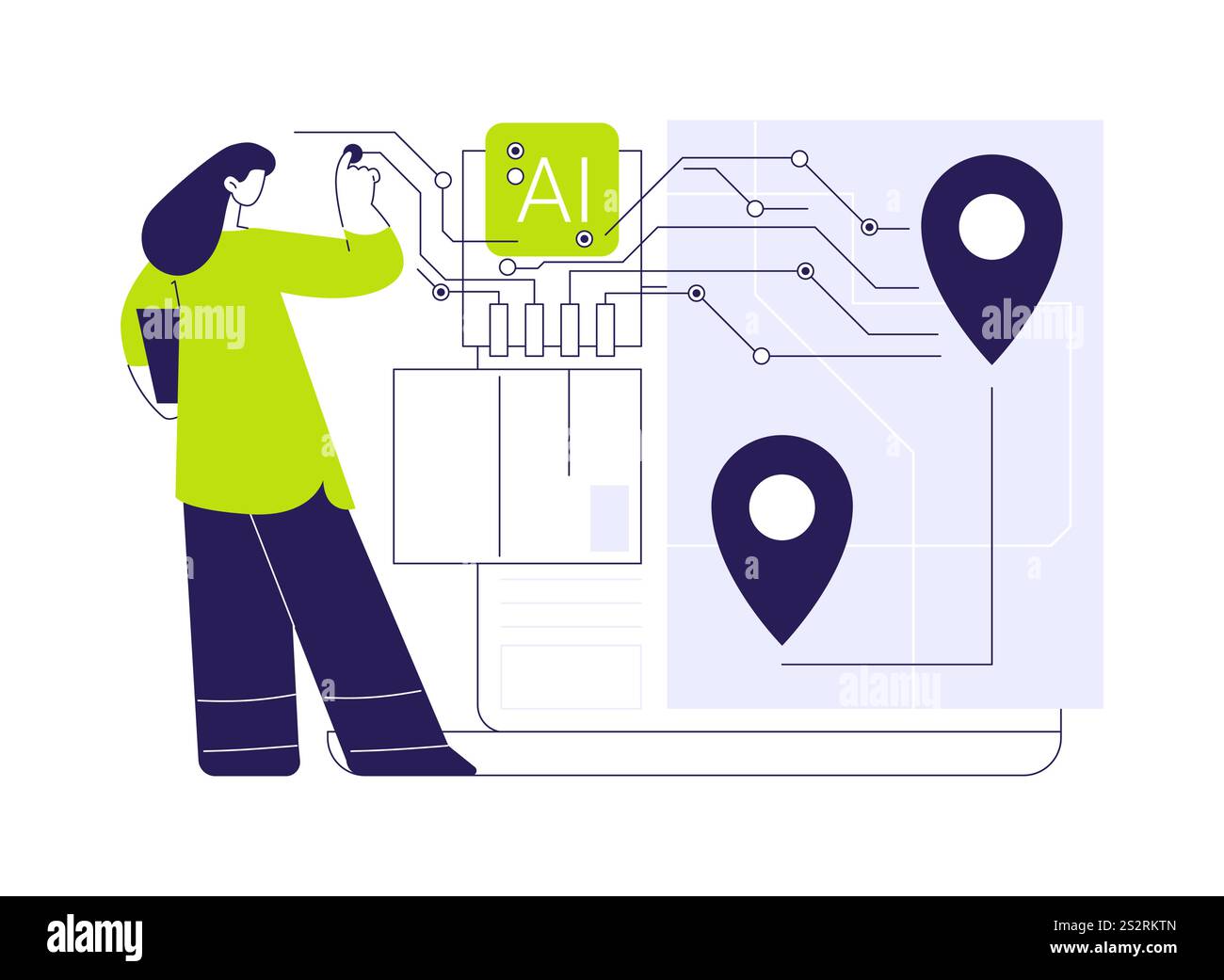 Real-Time Supply Chain Visibility with AI abstract concept vector ...