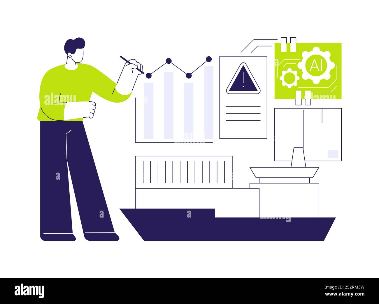 Disruption Forecasting With Ai Abstract Concept Vector Illustration